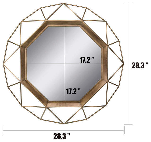 Gold Geometric Wall Mirror - Midcentury - Wall Mirrors - by Imtinanz ...