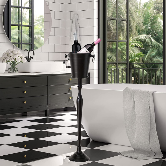 Black Luxurious Grand Hotel Champagne Bucket - Traditional - Ice Tools ...