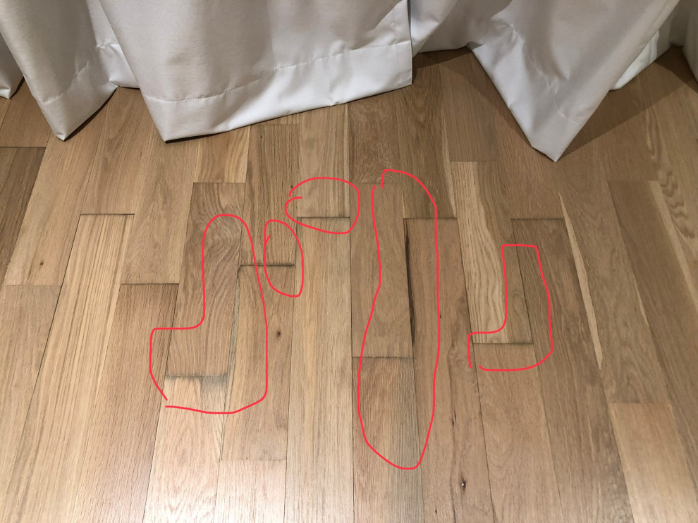 New oak wood floor turning black