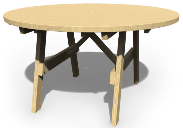 Pressure Treated Pine Round Dining Table - Transitional - Outdoor Dining Tables - by Furniture ...