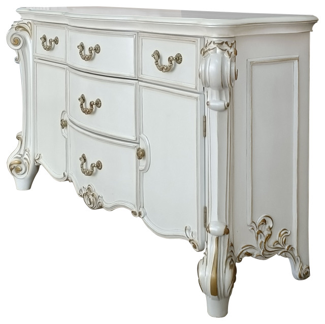 ACME Vendome Dresser in Antique Pearl Finish - Victorian - Dressers ...