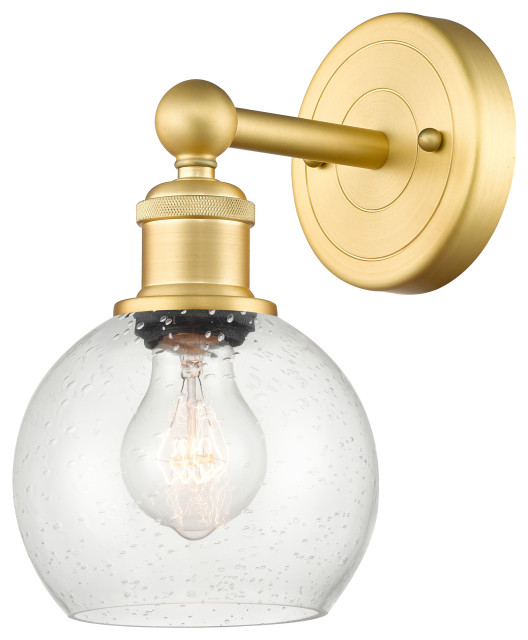 Edison Athens 1-Light 6" Sconce, Satin Gold - Industrial - Wall Sconces ...