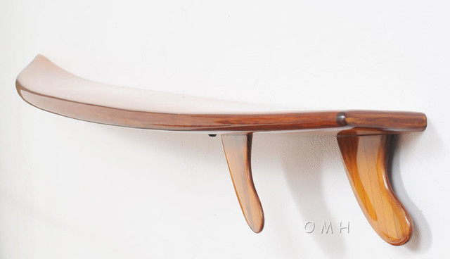 Half-Surfboard Shelf handmade wooden boat - Beach Style - Display And ...