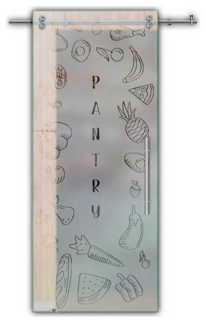 Sliding Glass Pantry Door V2000, 26"x84" - Contemporary - Interior ...