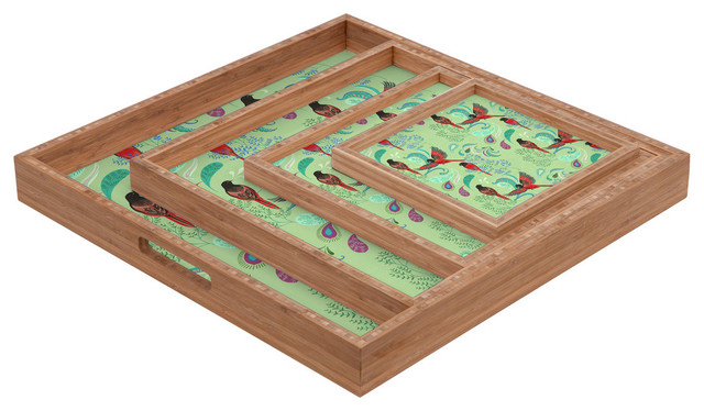 Deny Designs Pimlada Phuapradit Scarlet Minivet Square Tray, Medium ...