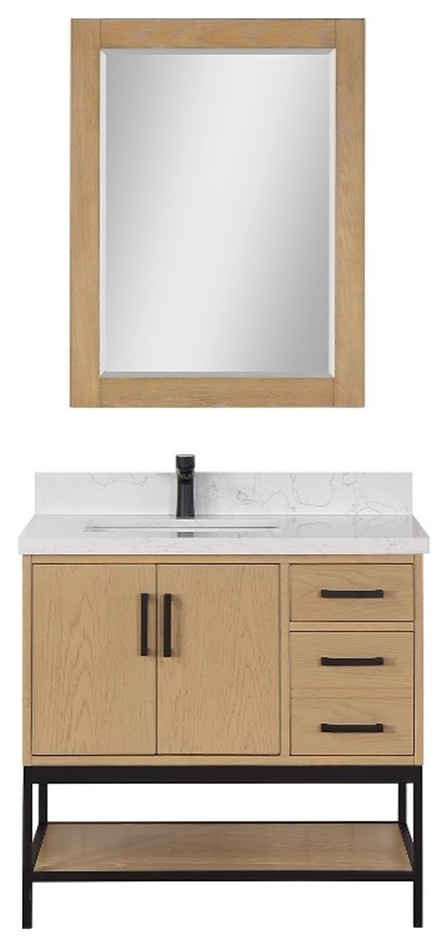 Wildy Washed Oak Bathroom Vanity Set - Transitional - Bathroom Vanities ...