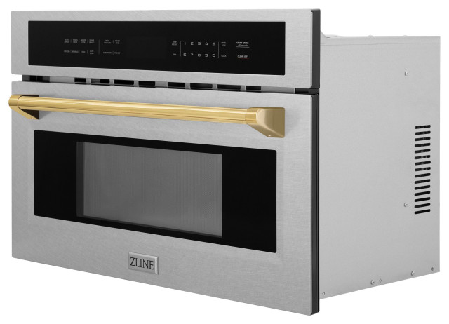 ZLINE 30" Microwave Oven, DuraSnow With Gold MWOZ-30-SS-G - Modern ...