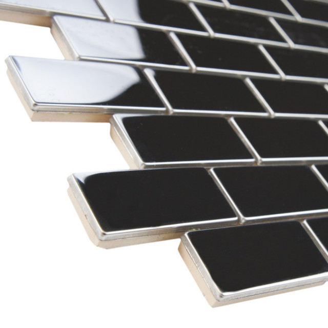 Meta Stainless Steel Over Porcelain Mosaic Wall Tile - Contemporary ...