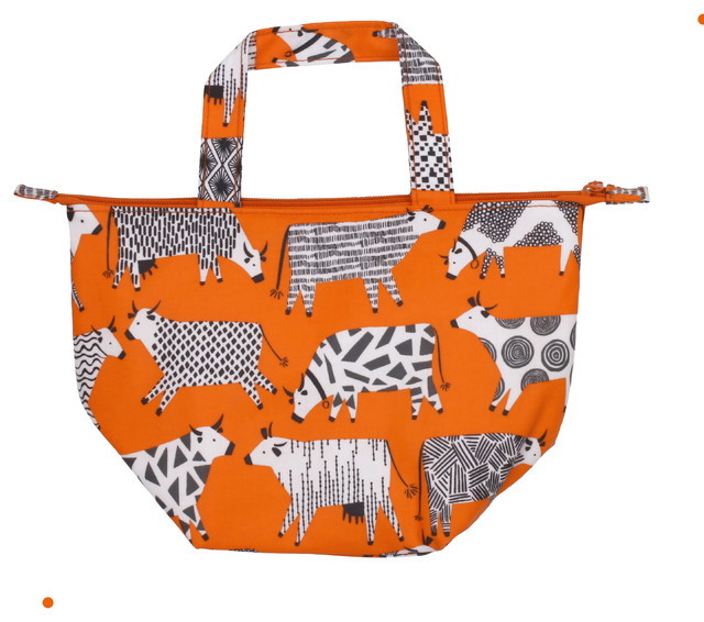 Curious Cows Insulated Lunch Bag - Contemporary - Lunch Boxes And Totes ...