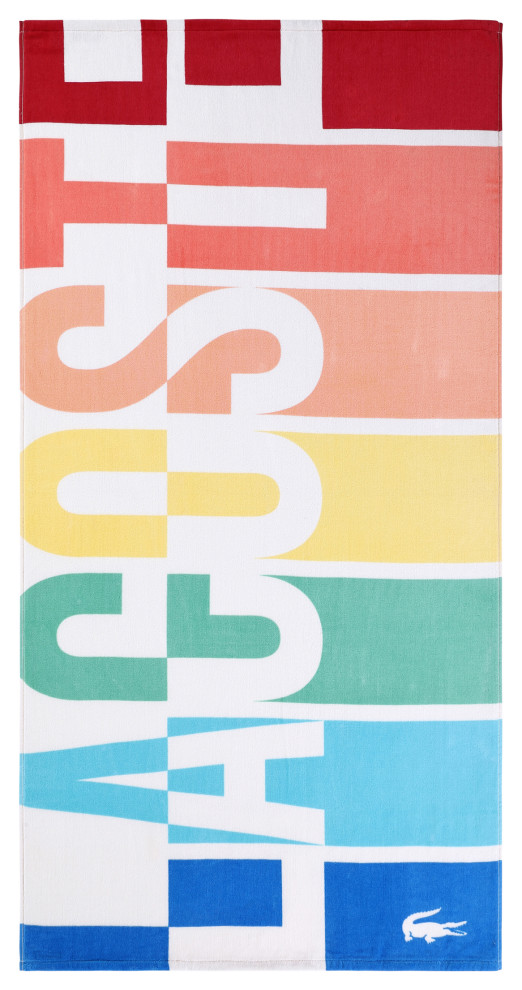 Lacoste Rainbow Logo 100% Beach Towel - Modern - Beach Towels - by ...