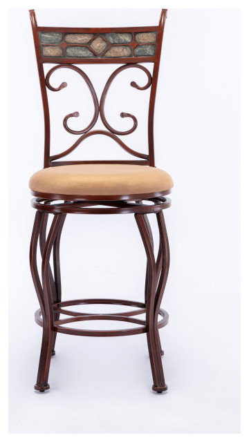 Boraam Beau Metal Counter Height Stool - Mediterranean - Bar Stools And ...