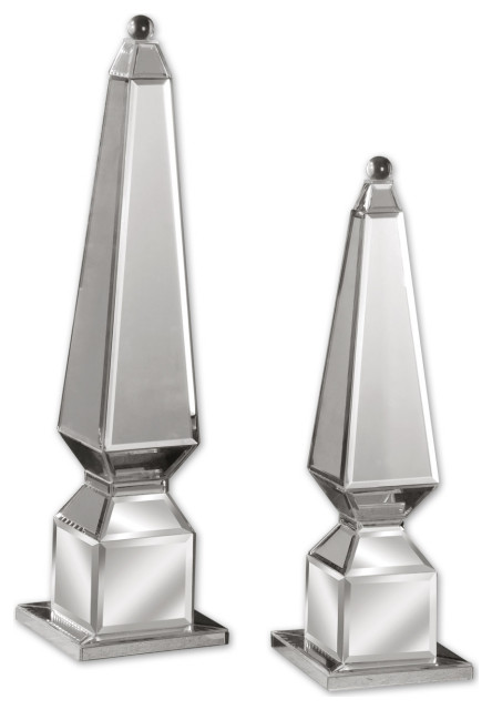 Uttermost Alanna Mirrored Finials, Set/2 - Contemporary - Decorative ...