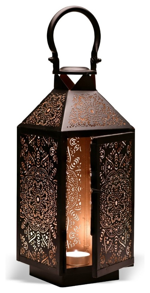 Decorative Table Top Metal Lantern - Mediterranean - Candleholders - by ...