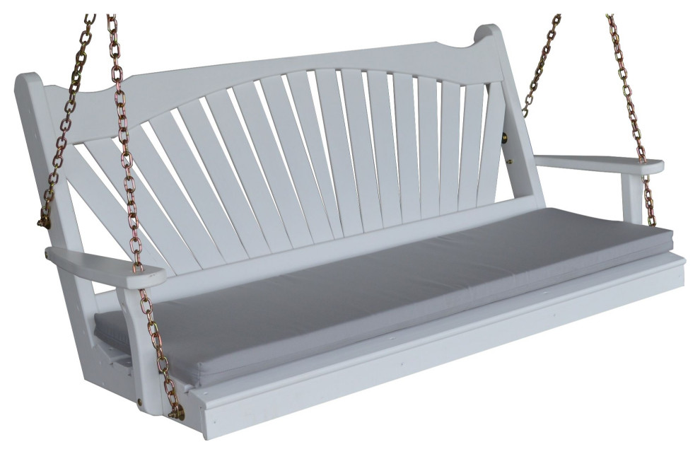 Pine Fanback Porch Swing, 6 Foot - Transitional - Porch Swings - by ...