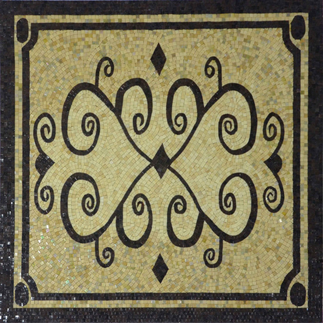 Glass Mosaic Art - Geometric Design, 60" x 60" - Contemporary - Tile ...