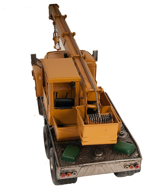 Metal Handmade Crane Truck Model, Collectible Metal Scale Model Truck ...