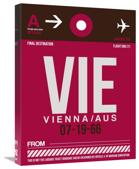 "VIE Vienna Luggage Tag 2" Fine Art Print, 18" x 24" - Modern - Prints ...