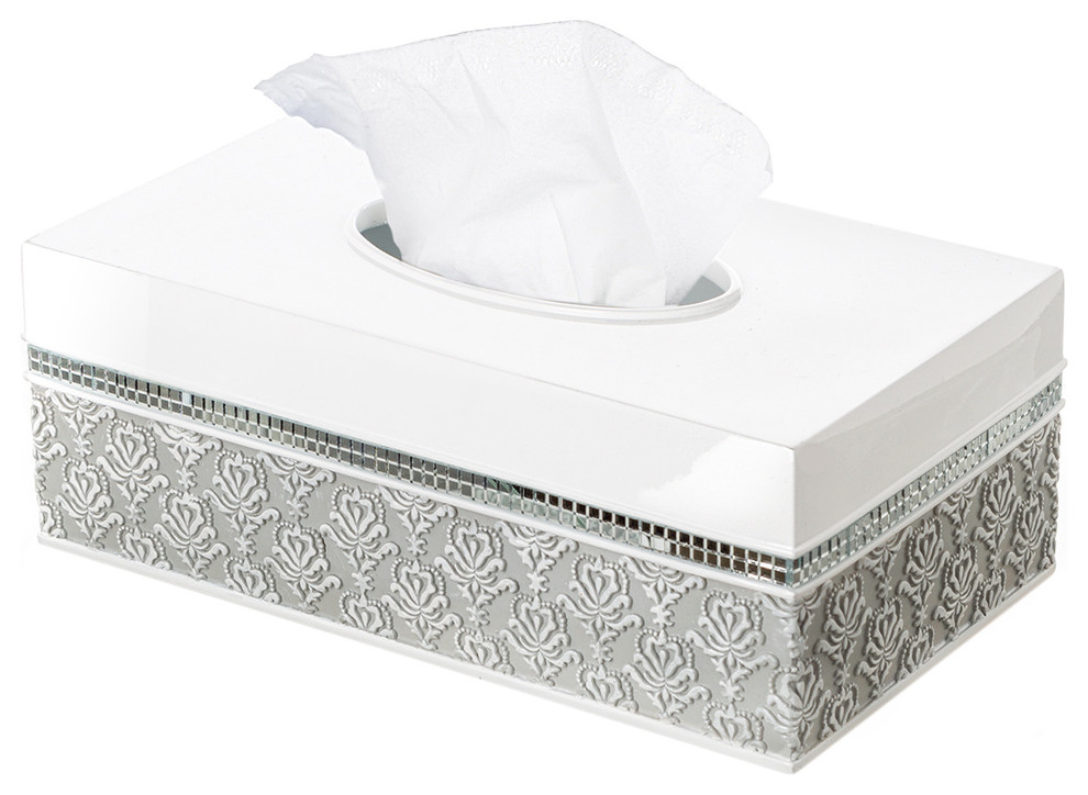 Mirror Damask Tissue Box - Traditional - Tissue Box Holders - by ...