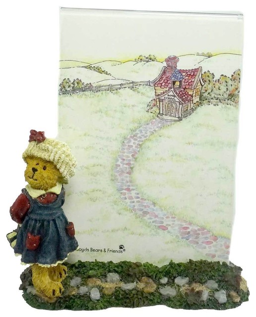 Boyds Bears Resin Bailey...Off To School Frame Acrylic Bearstone 1E ...
