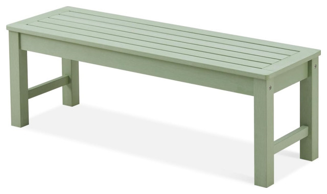 Outdoor Bench, Polystyrene Construction With Straight Legs & Slatted ...