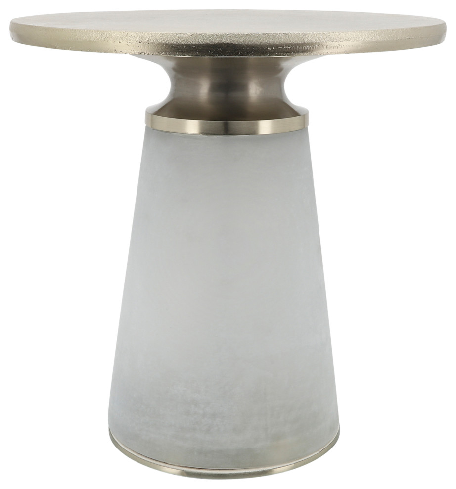 Metal Top, 18" Nebular Side Table, Frost - Transitional - Side Tables ...