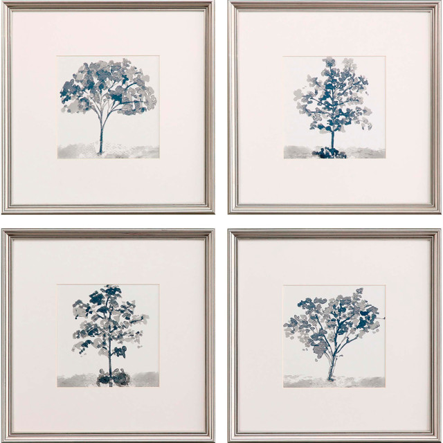 Slate Trees Art, 4-Piece Set - Contemporary - Prints And Posters - by ...