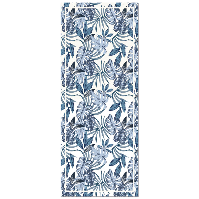 Tropical Leaf Pattern Vinyl Floor Mat, 2' x 5' - Tropical - Hall And ...