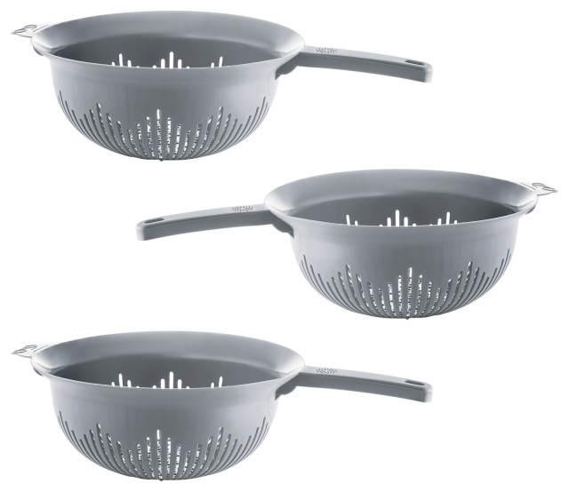 YBM Home 9.75 In. Deep Plastic Strainer Colander Use for Pasta, 3 Pack ...