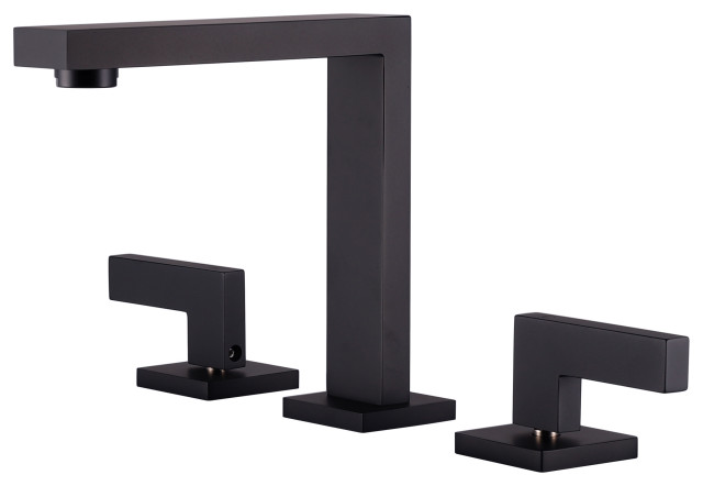 Square Bathroom Faucet, 8" Spread - Contemporary - Bathroom Sink ...