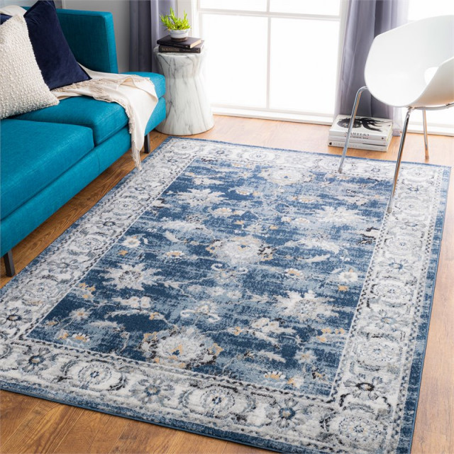 Surya Jolie JLO-2317 63 x 87" Rectangle Fabric Rug in Dark Blue/Gray ...