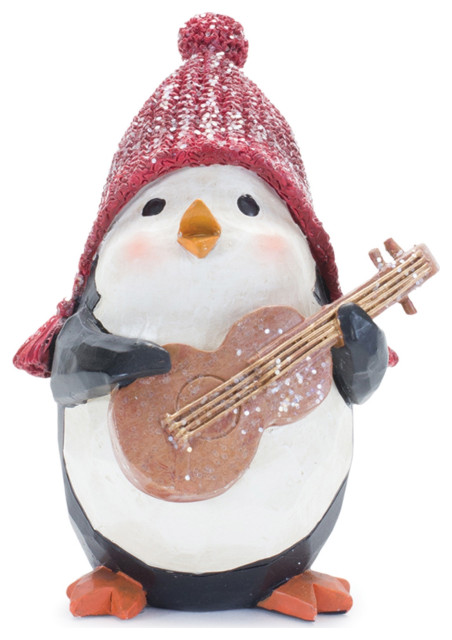 Musical Penguin Figurine, 3-Piece Set - Rustic - Holiday Accents And ...