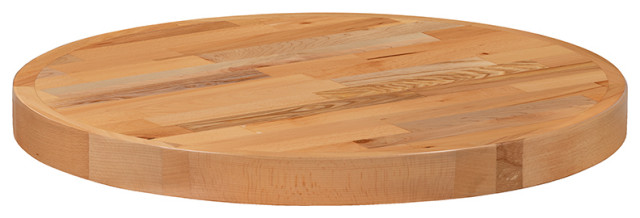 24" Round Butcher Block Style Table Top, 24"W x 24"D x 2"H ...