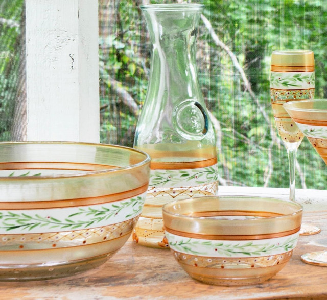 Mosaic Gold Garland 6" Bowl - Traditional - Wreaths And Garlands ...