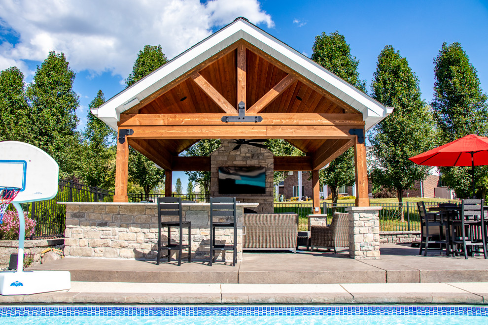 Open Gable Pool House - Patio - St Louis - by Heartlands Building ...