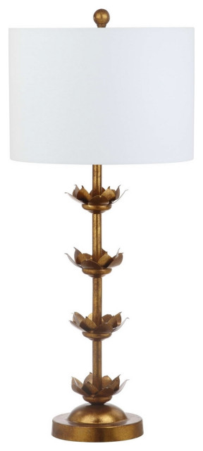 Safavieh Lani Table Lamp Set of 2 With USB Port, Antiqued Gold/White ...