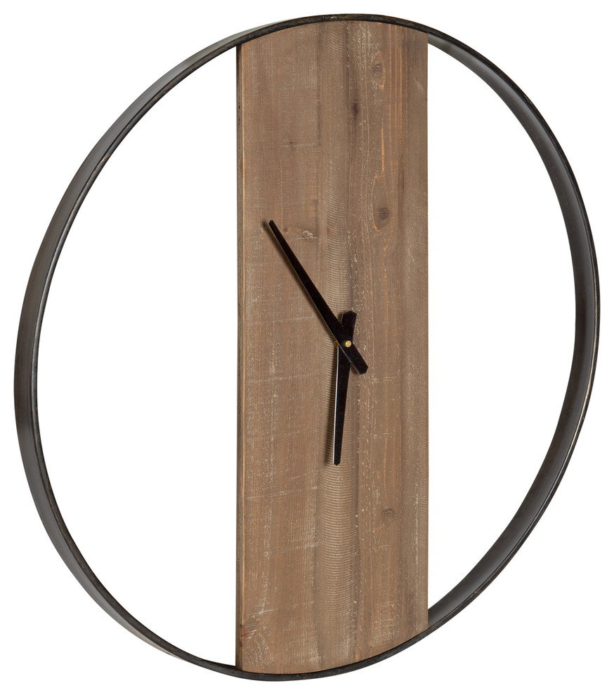 Ladd Round Numberless Wall Clock, 24" Diameter - Contemporary - Wall ...