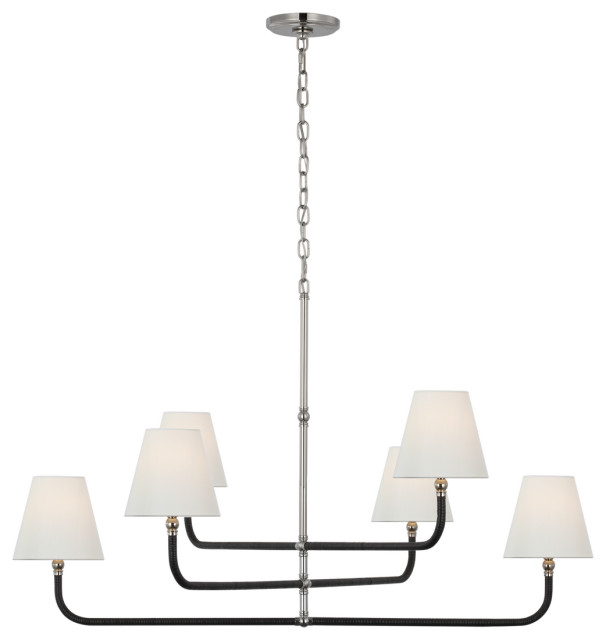 Basden Extra Large Three Tier Chandelier in Polished Nickel and Black ...