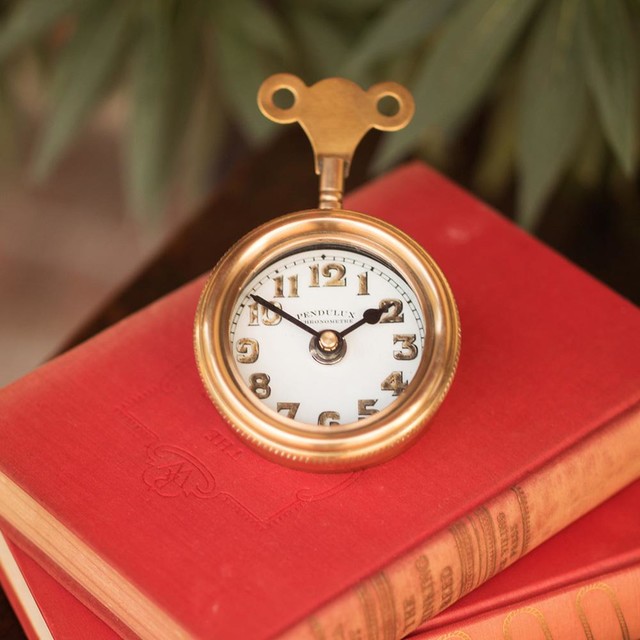 Retro Brass Pocket Watch Table Clock Set 4, Desk Vintage Antique Style ...