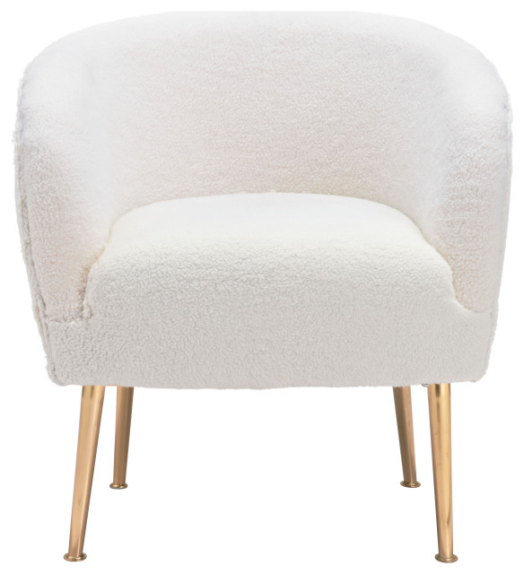 Bennett Accent Chair Beige & Gold - Midcentury - Armchairs And Accent ...