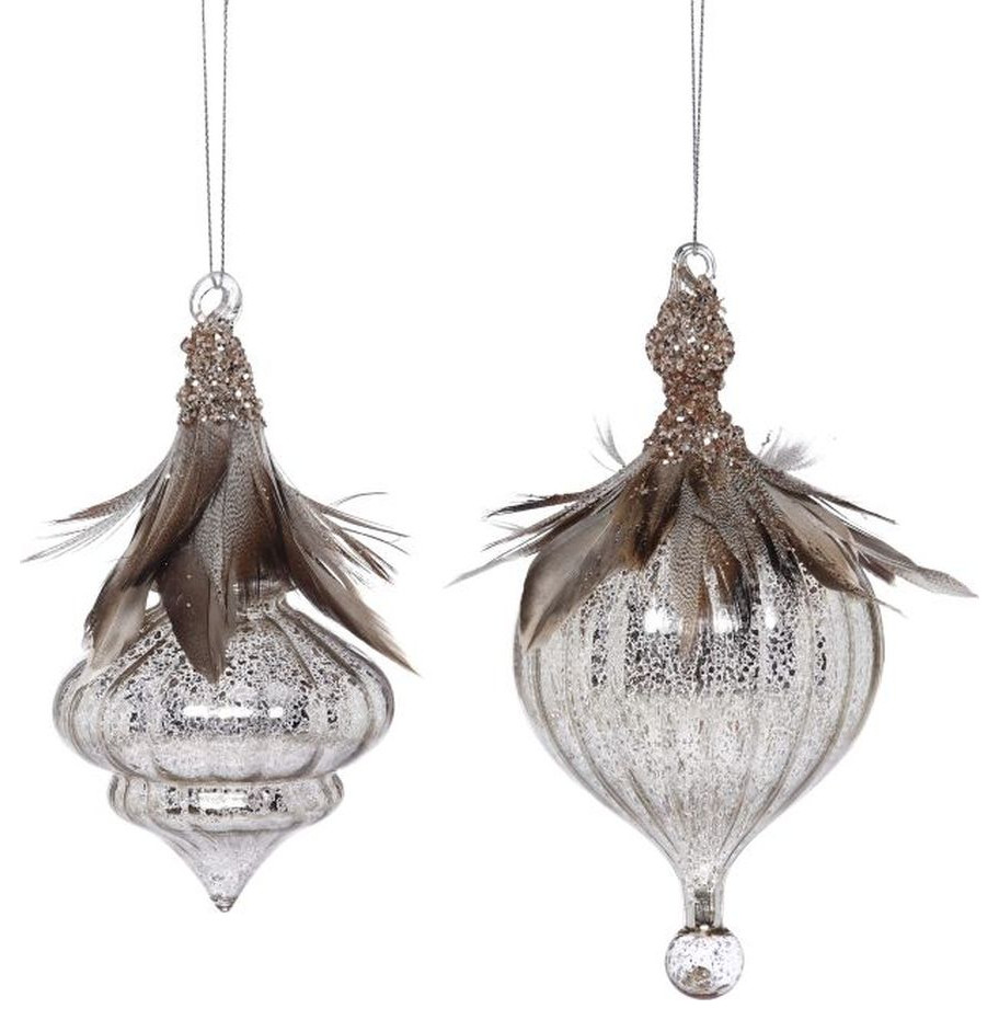 Mark Roberts 2022 Feathered Drop, Assortment of 2 7-8" - Contemporary ...