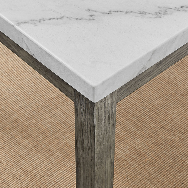 Emily White Marble Top Dining Table - Transitional - Dining Tables - by ...