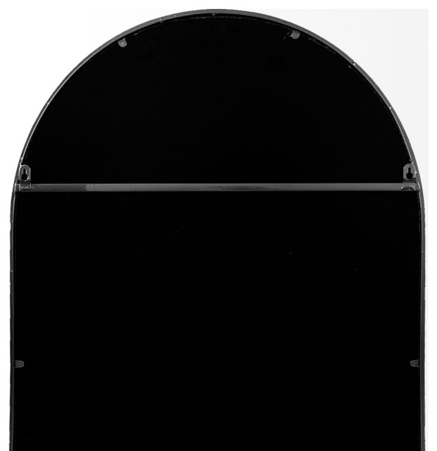 Giovanna Black Metal Frame Arched Rectangular Wall Mirror, 49" x 24 ...