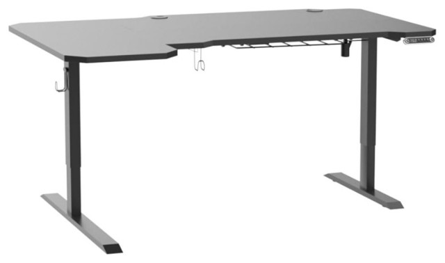 L-Shaped Adjustable Electric Desk, Large Top With 4 Memory Buttons ...