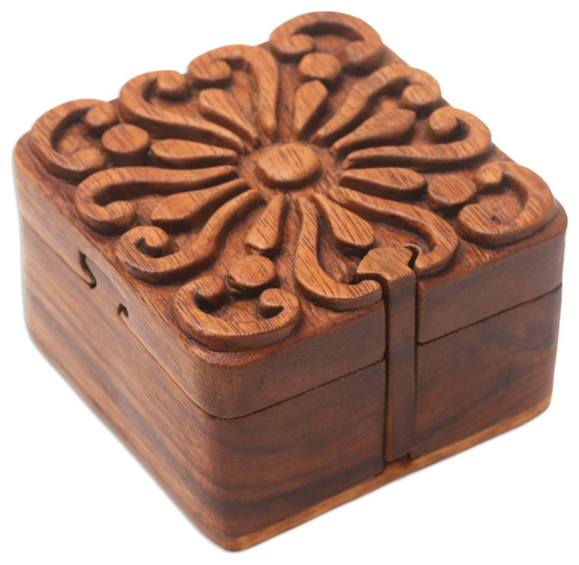 Novica Handmade Gifted Decorative Wood Puzzle Box - Contemporary ...