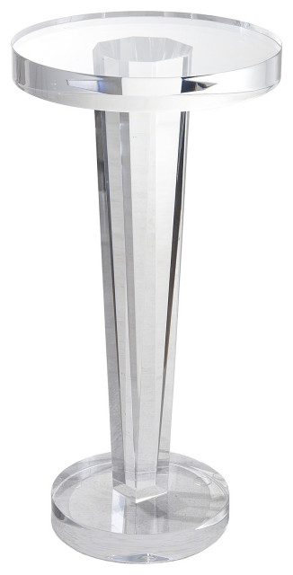 Modern Classic Clear Acrylic Round Side End Table - Small ...