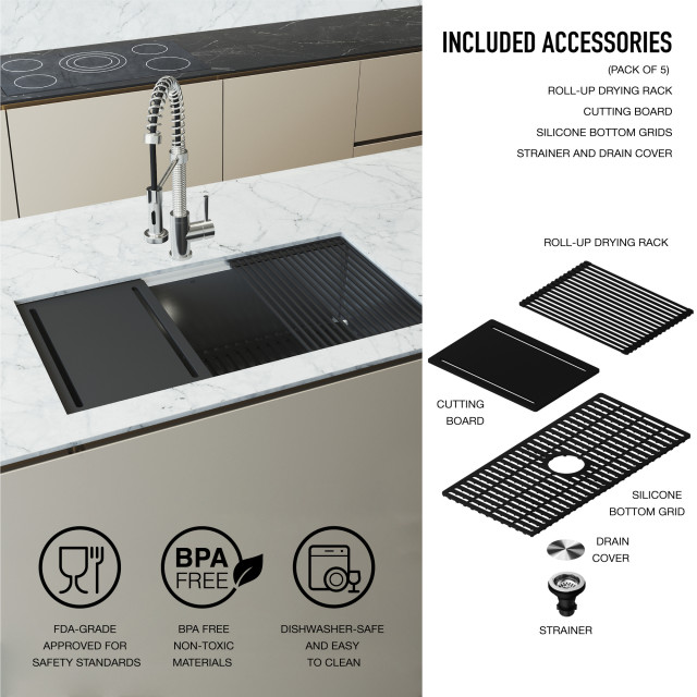 Mercer Single Bowl Stainless Steel Undermount Kitchen Sink with ...