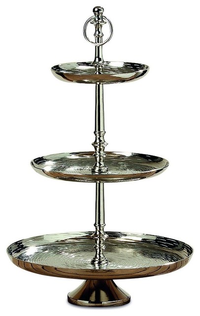 Grand Hotel 3-Tier Tray Stand, 19 3/4 H x 11 3/4 D inches - Traditional ...