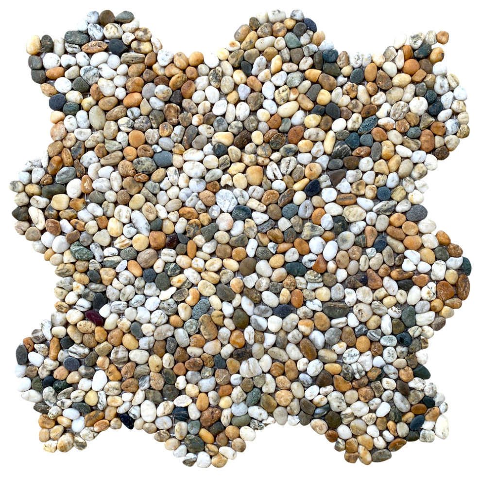 Yellow Gold Mixed Mini Pebble Tile - Beach Style - Mosaic Tile - by ...