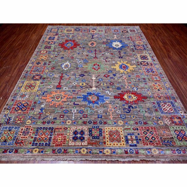 Goose Gray Aryana Collection Antique Mahal Design Large Leaf El Rug 8 ...