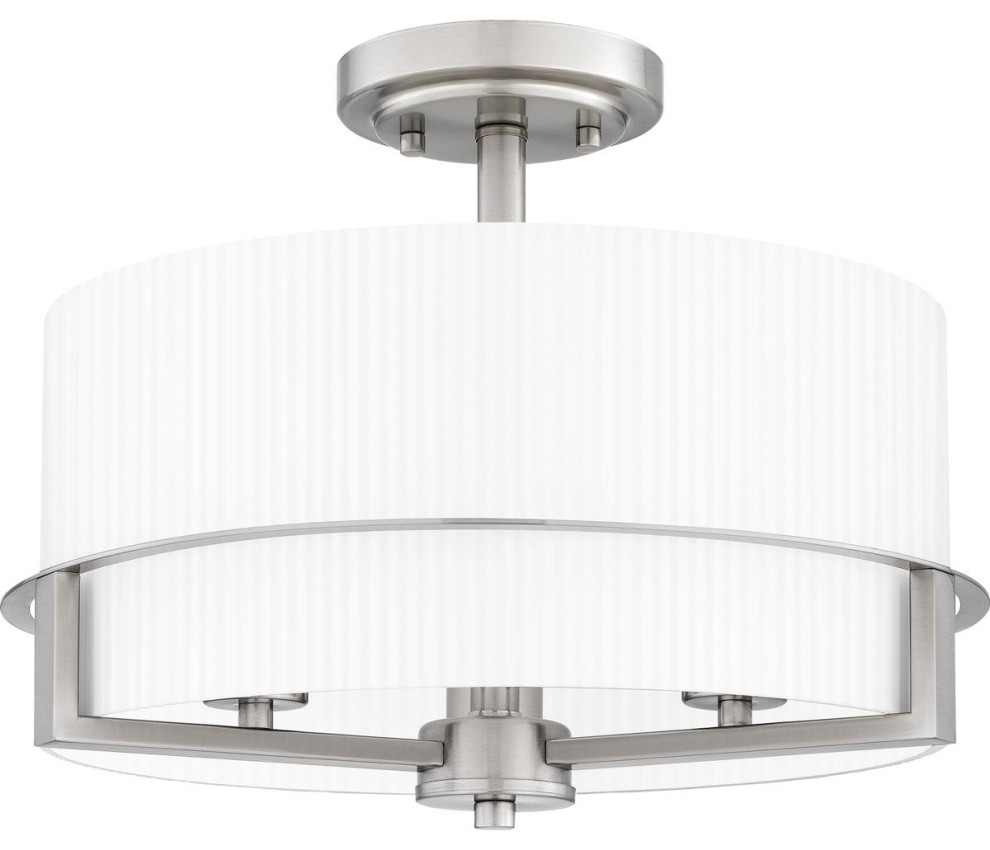 Seymour 3 Light Semi-Flush Mount, Brushed Nickel - Transitional - Flush ...